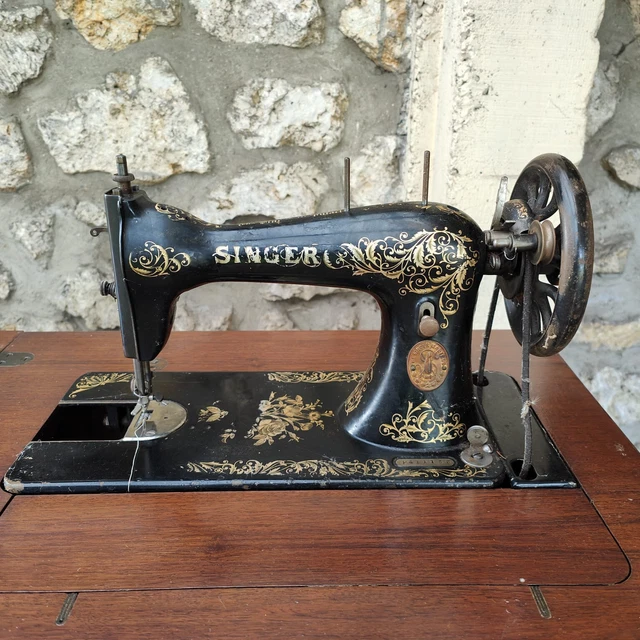 MACHINE À COUDRE Singer ancienne (1901) dans son meuble d'origine EUR ...
