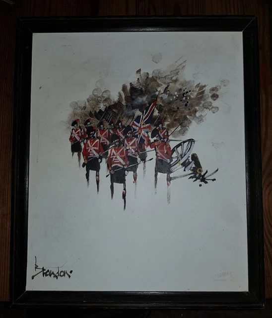 BRANDON CROSS OIL On Board military painting. Scottish Highlanders ...