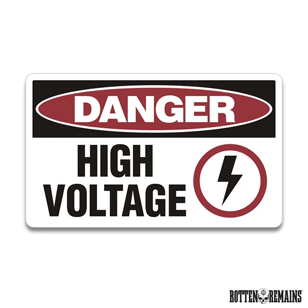 HIGH VOLTAGE WARNING Decal V2 Danger Electric Wire Hazard Vinyl Sticker ...