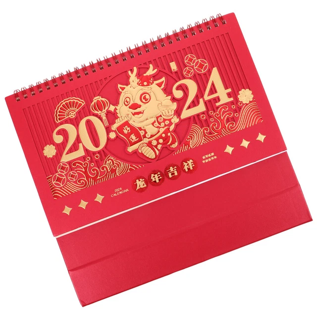 2024 CALENDAR METAL Office Chinese Desktop Schedule Year The Dragon £12 ...