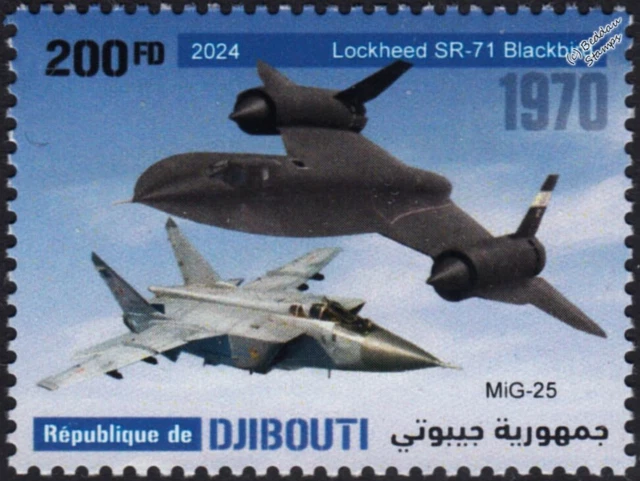 LOCKHEED SR-71 BLACKBIRD & MiG-25 Military Aircraft Stamp (2024 ...