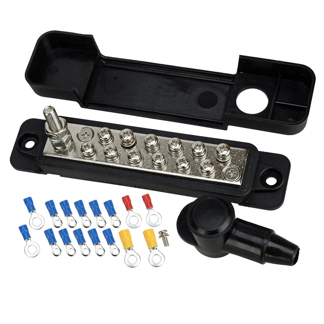 12 POINT POWER Distribution Busbar Bus Bar With Terminal Blocks For ...