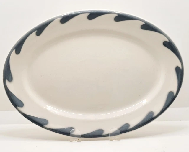 RESTAURANT WARE -VINTAGE Oval Plate - Grey Wave Pattern - Ridgway ...
