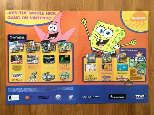 2002 NICKELODEON GAMECUBE GBA Print Ad/Poster Official Spongebob ...