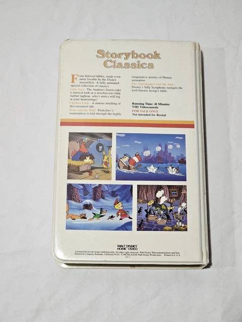 1982 WALT DISNEY Home Video Storybook Classics VHS Vintage White ...