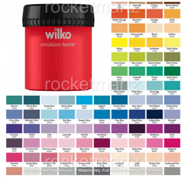 WILKO EMULSION TESTER Paint Pots For Wall & Ceiling 75ml- Various ...