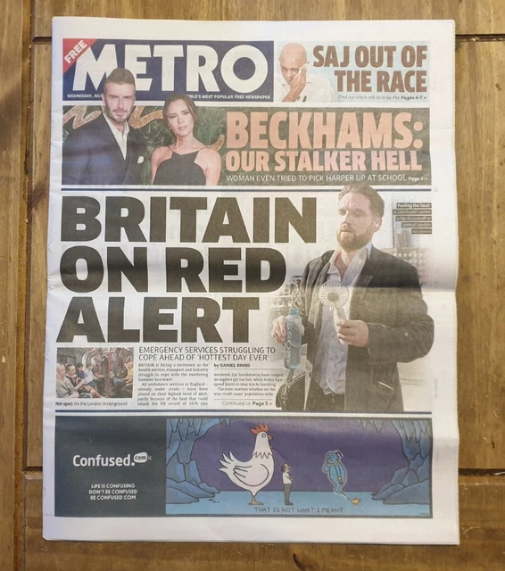 METRO NEWSPAPER - July 13th 2022 £3.99 - PicClick UK