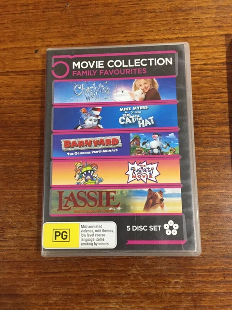 5 MOVIE DVD Collection: Charlottes Web, Cat in the Hat, Barn Yard, Rug ...