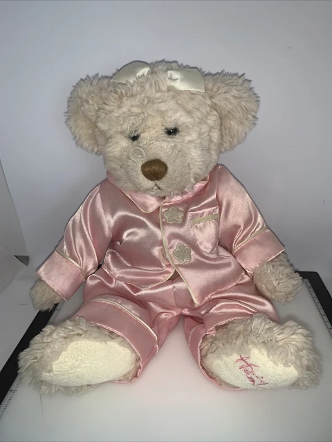 HAMLEYS TEDDY BEAR Wearing Pink Silky Pyjamas Aprox 12” £10.00 ...