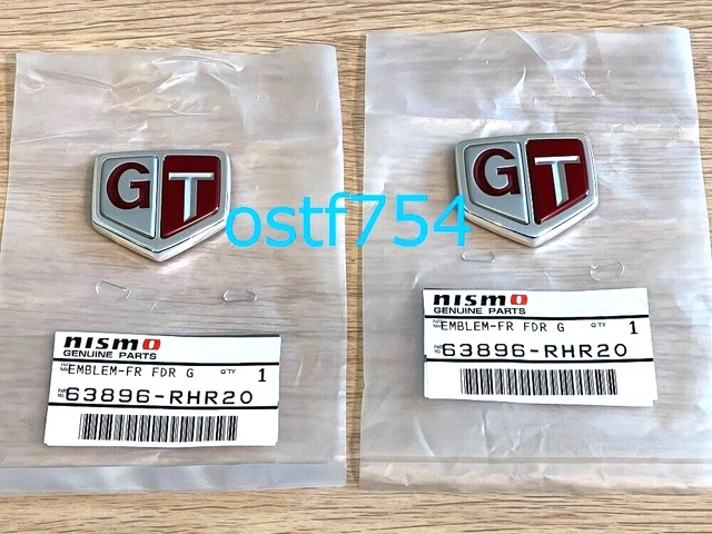 NISSAN GENUINE SKYLINE GT-R R32 Side Fender GT Emblem Badge Left Right ...