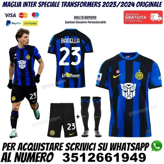 MAGLIA INTER TRANSFORMERS Barella 2023 2024 Originale Trasformers ...