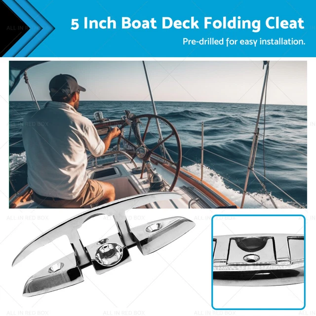 BOAT DECK FOLDABLE Cleat Portable 5 Inch Detachable Pre-drilled Cleats ...