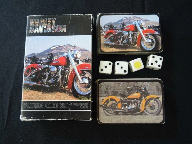PLAYING CARDS HARLEY Davidson Double Pack Deck Motorcycles Dice ...