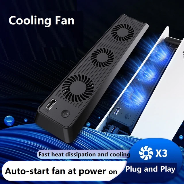 PS5 EXTERNE KÜHLUNG Lüfter Kühler für PlayStation 5 Host-Konsole Spiel ...