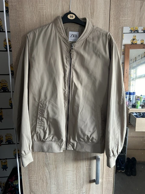 ZARA MAN BASIC JACKET MEDIUM BEIGE Full Zip Harrington Casual £10.00 ...