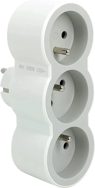 LEGRAND - FICHE Multiprise Avec 3 Prises Frontales Avec Terre - Blanc ...
