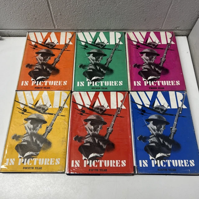 VINTAGE BOOK WAR In Pictures Complete Original Set With Dust Jackets ...