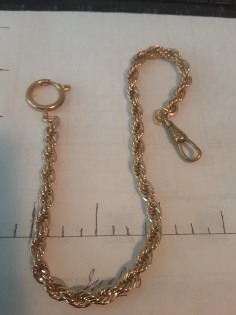 VINTAGE POCKET WATCH chain, 18kgold filled,stamped, 11in. Stamp ...