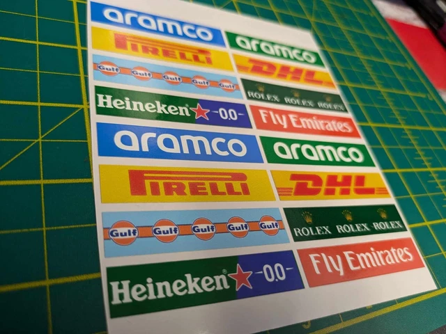 SCALEXTRIC SLOT CAR Decal Sticker Sheet - Model Racing 1/32 1/24 - 16x ...