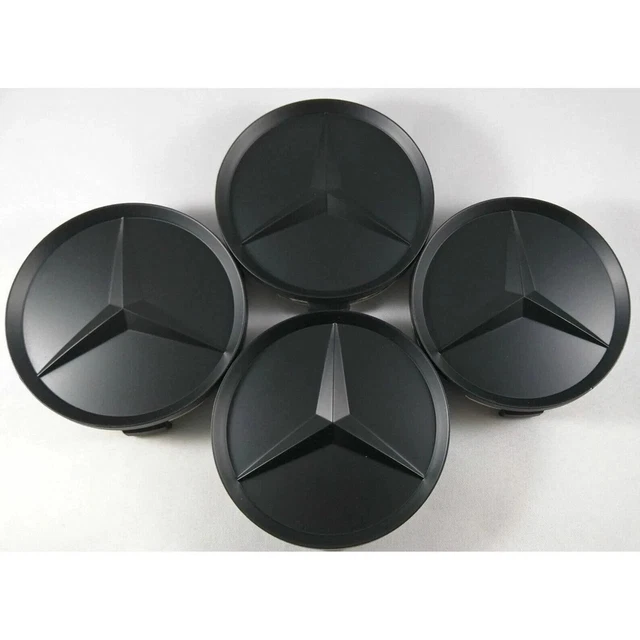 4X LOGO EMBLÈME Mercedes AMG Cache Moyeu Centre Roue Insigne Full Black ...