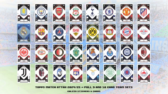 TOPPS MATCH ATTAX 2024/25 2025 Full 9 & 18 Card Team Sets Select Your ...