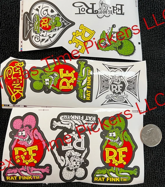 🔥 10 RAT Fink Mouse Ed Big Daddy Roth Hot Rod Art Vinyl Decal Sticker ...