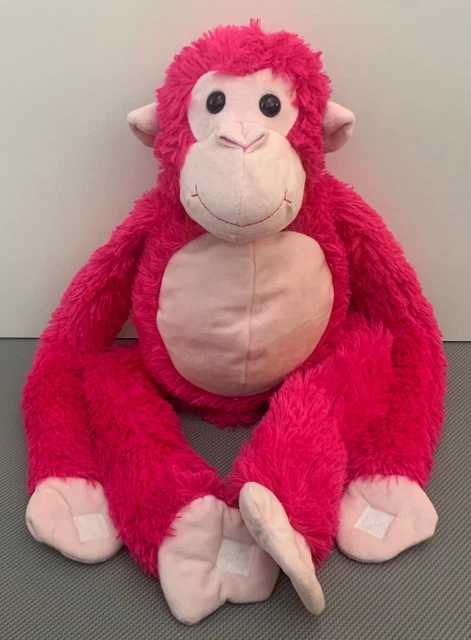 SMYTHS TOYS PINK Monkey Plush Soft Toy Hangaround Hugging Stickable ...