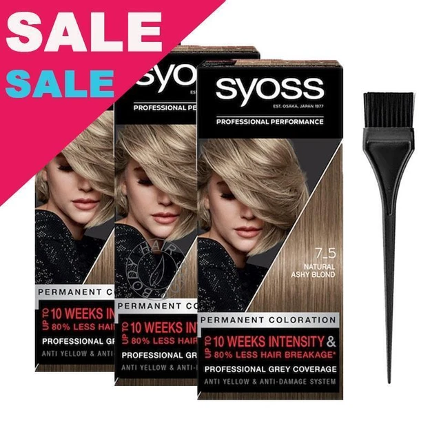 SYOSS 7-5 ASHY Ash Blonde Coloration Permanente Longue Durée Pack de 3 EUR 29,88 - PicClick FR