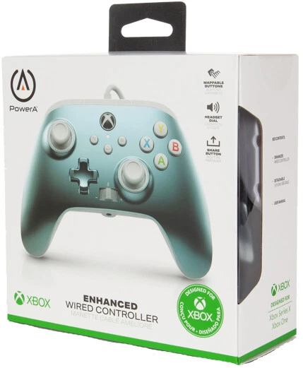 XBOX SERIES X Power A Enhanced Wired Controller Metallic Ice (gris ...