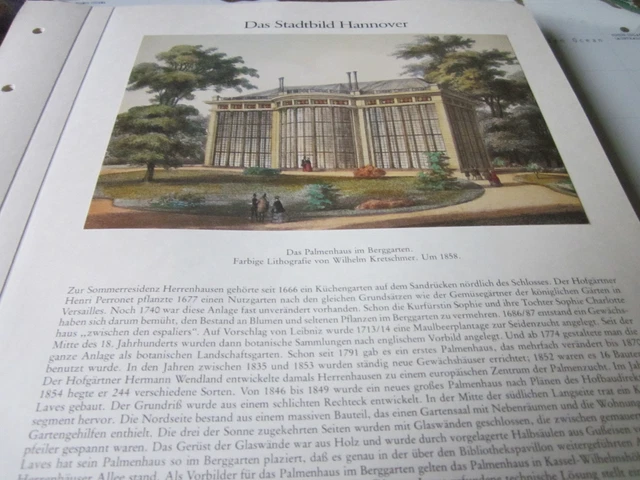 HANNOVER ARCHIV STADTBILD 56 Palmenhaus im Berggarten 1858 Wilhelm ...