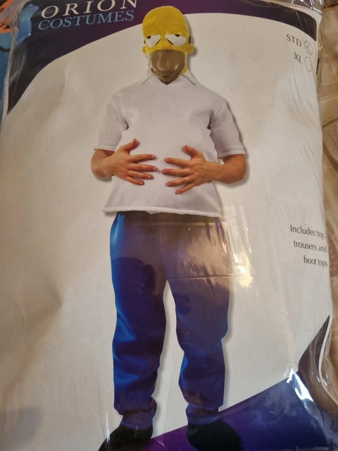 HOMER SIMPSON ADULT Cartoon Dad Costume Adult Standard The Simpsons ...