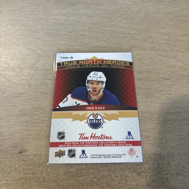 CONNOR MCDAVID 2025-26 Ud Tim Hortons True North Heroes Card Edmonton ...