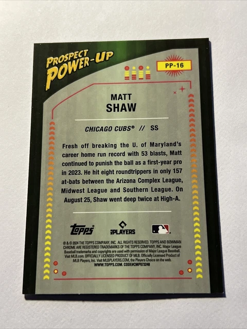 2024 BOWMAN CROMO opaco shaw Prospect Power-Up #PP-16 Chicago Cubs EUR ...