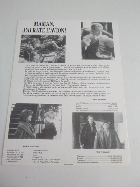 ANCIEN SYNOPSIS AFFICHETTE Cinema Home Alone/Maman J'ai Rate L'avion ...