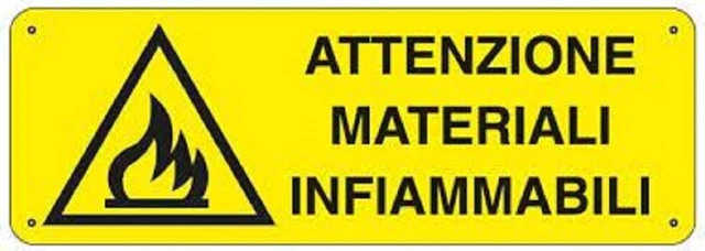 CARTELLO SEGNALETICO UNI - attenzione materiali infiammabili - segnale ...