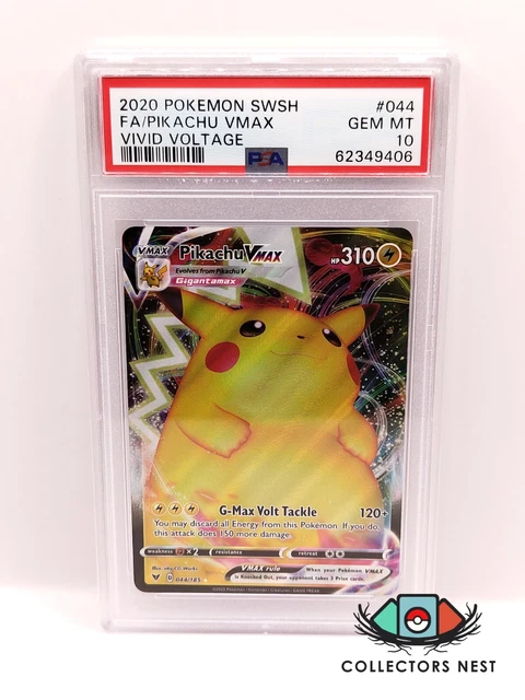 POKEMON - FULL Art Pikachu VMAX - PSA10 - 2020 Vivid Voltage £81.84 ...