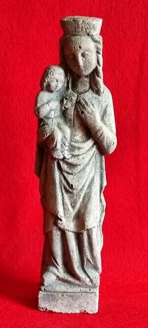 STATUE SAINTE VIERGE Marie Enfant Jesus En Pierre Virgin Mary Child ...