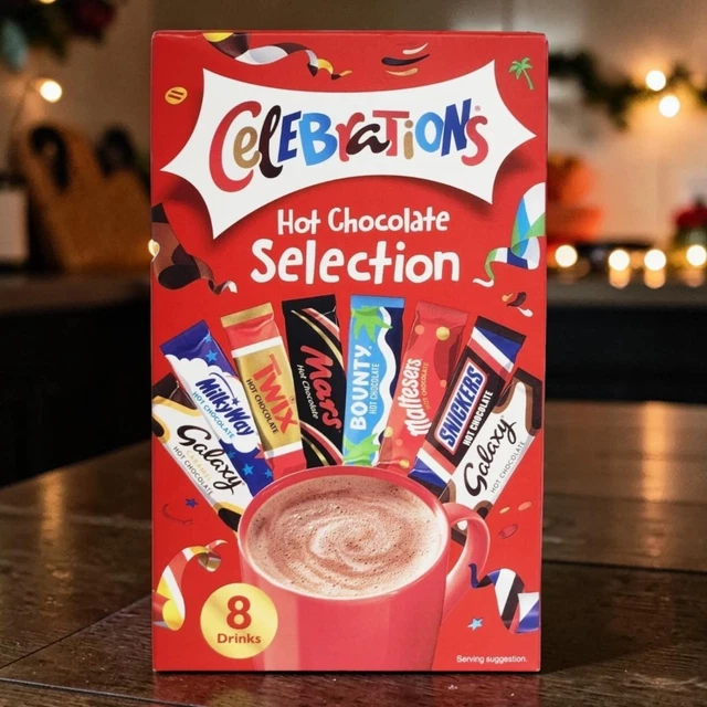 CELEBRATIONS ASSORTED HOT Chocolate Sachets 8 Drinks Cocoa Selection ...