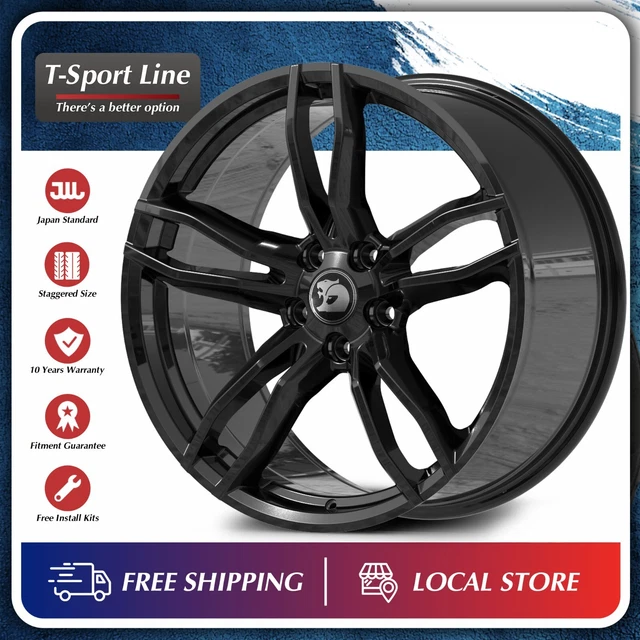 4X HOLDEN HSV Rapier Style F1 20" Staggered Wheels Black Commodore VE ...