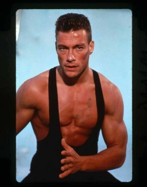 JEAN-CLAUDE VAN DAMME muscular pin up bare chested Original 35mm ...
