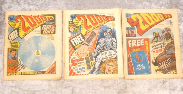 2000AD PROG 1 2 3 First Printing Dan Dare Judge Dredd 1977 Sci-Fi Space ...