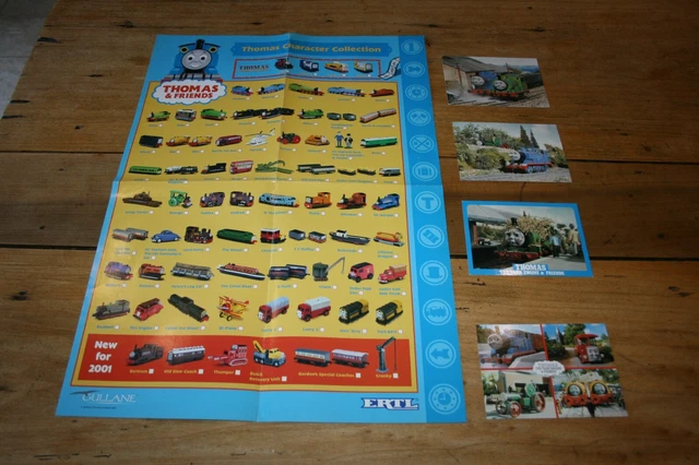 4 THOMAS THE Tank Engine Postcards plus Thomas Character Collection ...