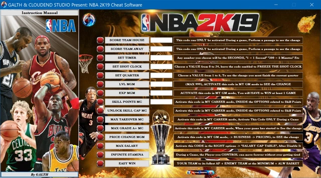 NBA 2K19 CHEATS Trainer Mods Cheat Mod Easy Basket Mygm Work In ...