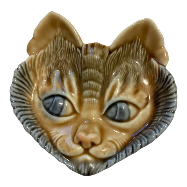 VINTAGE WADE SIAMESE Cat Face Pin Dish Tray Wall Hanging Plaque Cat ...