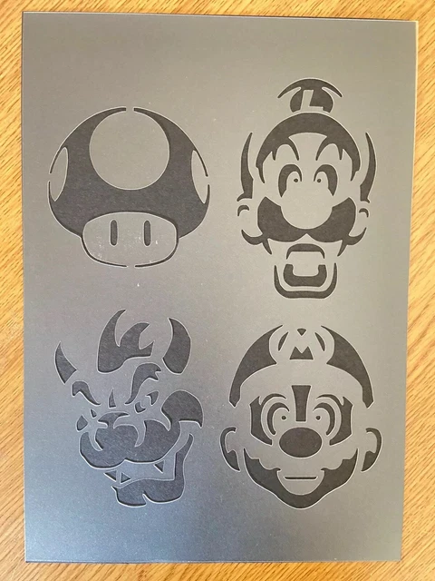 SUPER MARIO A4 Stencil 300 Micron Template Reusable Decor Bowser ...