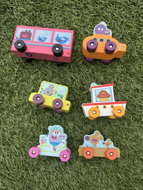 6 CBEEBIES HEY Duggee Chunky Wooden Push Along Vehicles Cars £15.00 ...
