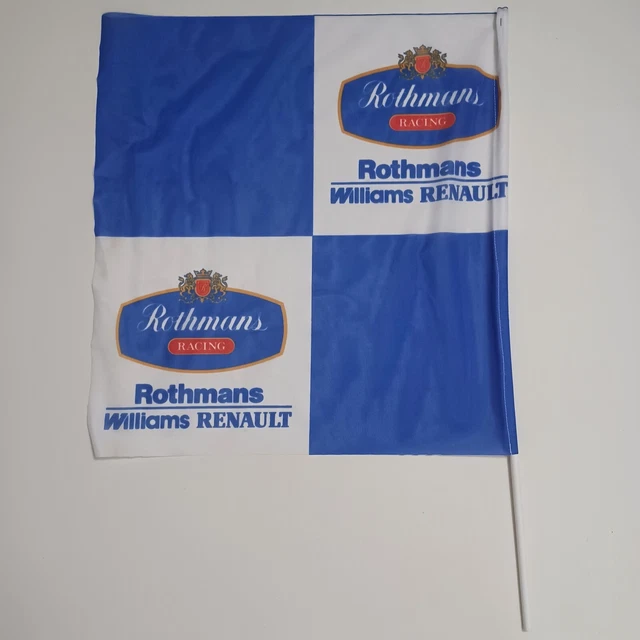VINTAGE WILLIAMS RENAULT Flag Remnant Rothmans F1 Motor Racing 58.5 x ...