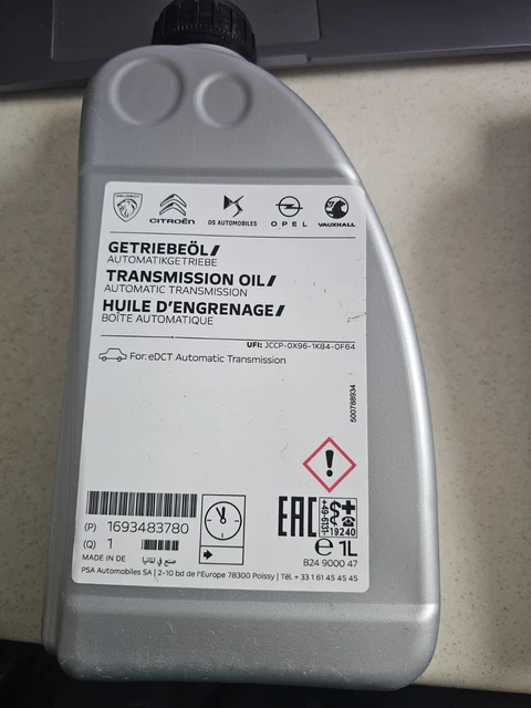 NEW GENUINE CITROEN Oil Automatic Gearbox Dct F-P 1L Fluide 1693483780 ...