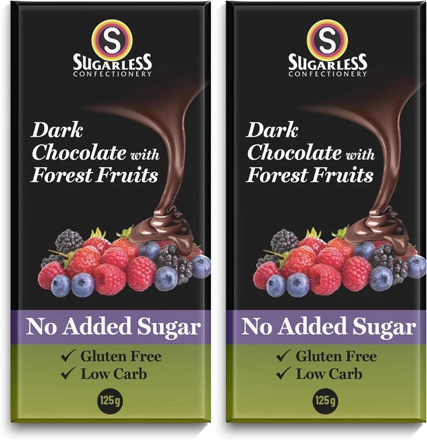 DARK CHOCOLATE & Forest Fruits, No Added Sugar, 125G (Pack of 2) $28.97 ...