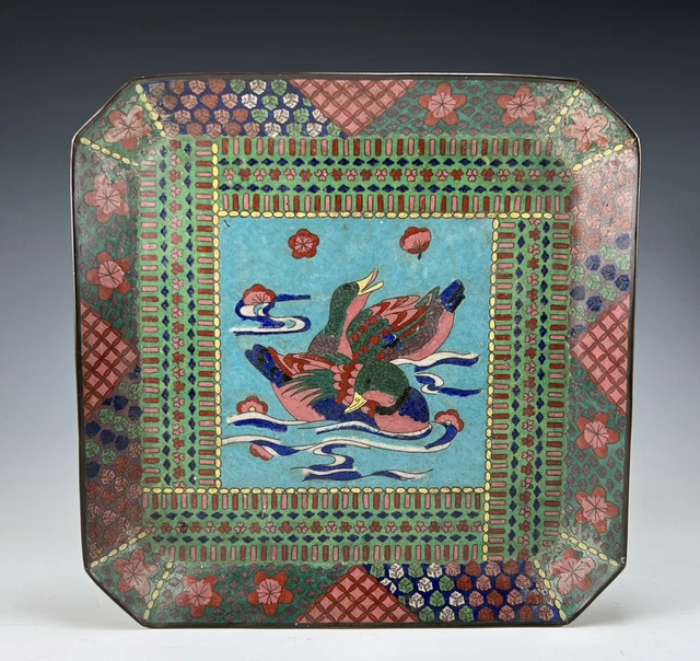 ANTIQUE JAPANESE CLOISONNE Footed Dish With Ducks - Edo Period $433.00 ...